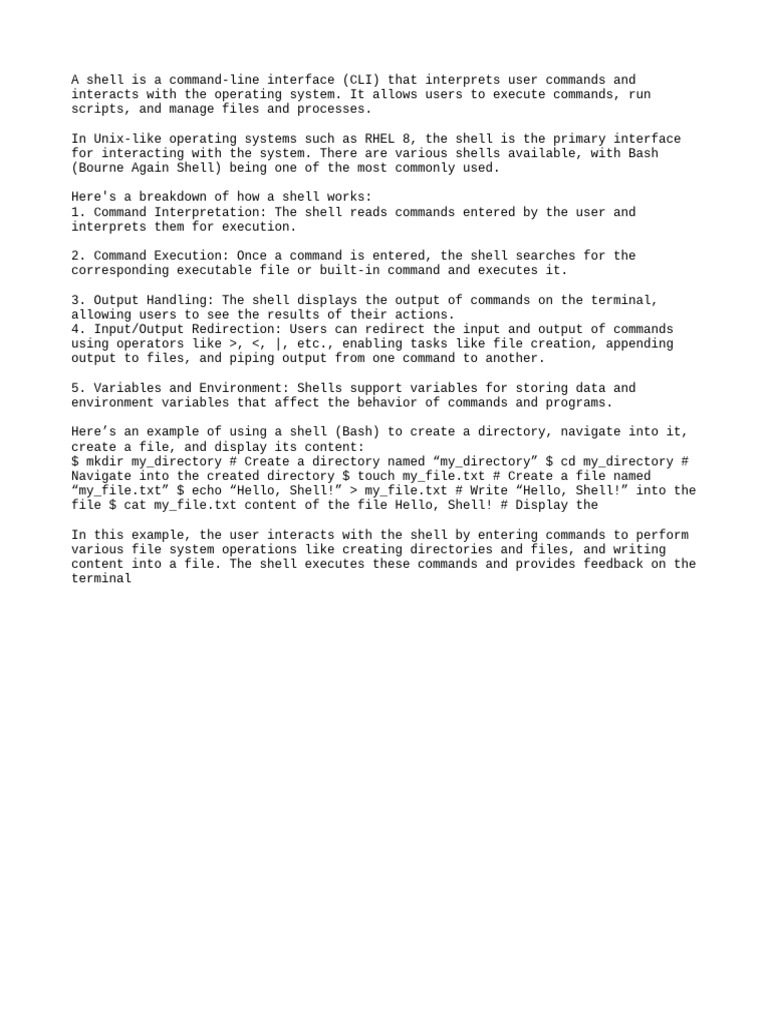 A Shell Is A Command-Line Interface | PDF