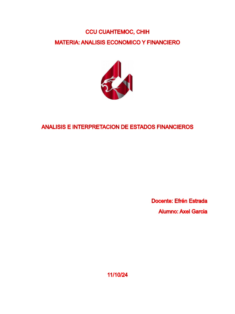 Unidad IV Analisis e Interpretacion de Estados Financieros-1 | PDF | Contabilidad | Hoja de balance