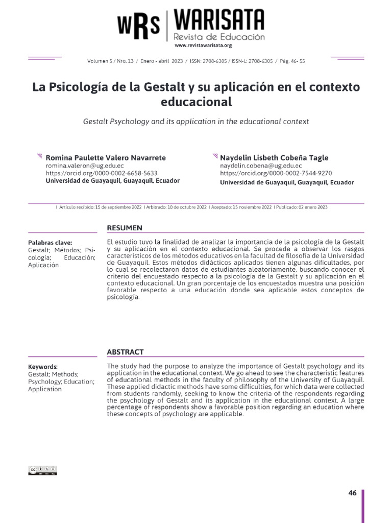 Psicología de La Gestalt y Su Aplicación en El Contexto Educacional | PDF
