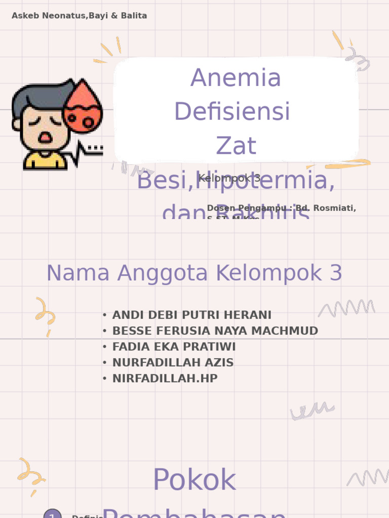KLP 3 Anemia Defisiensi Zat Besi Hipotermia Dan Rakhitis | PDF