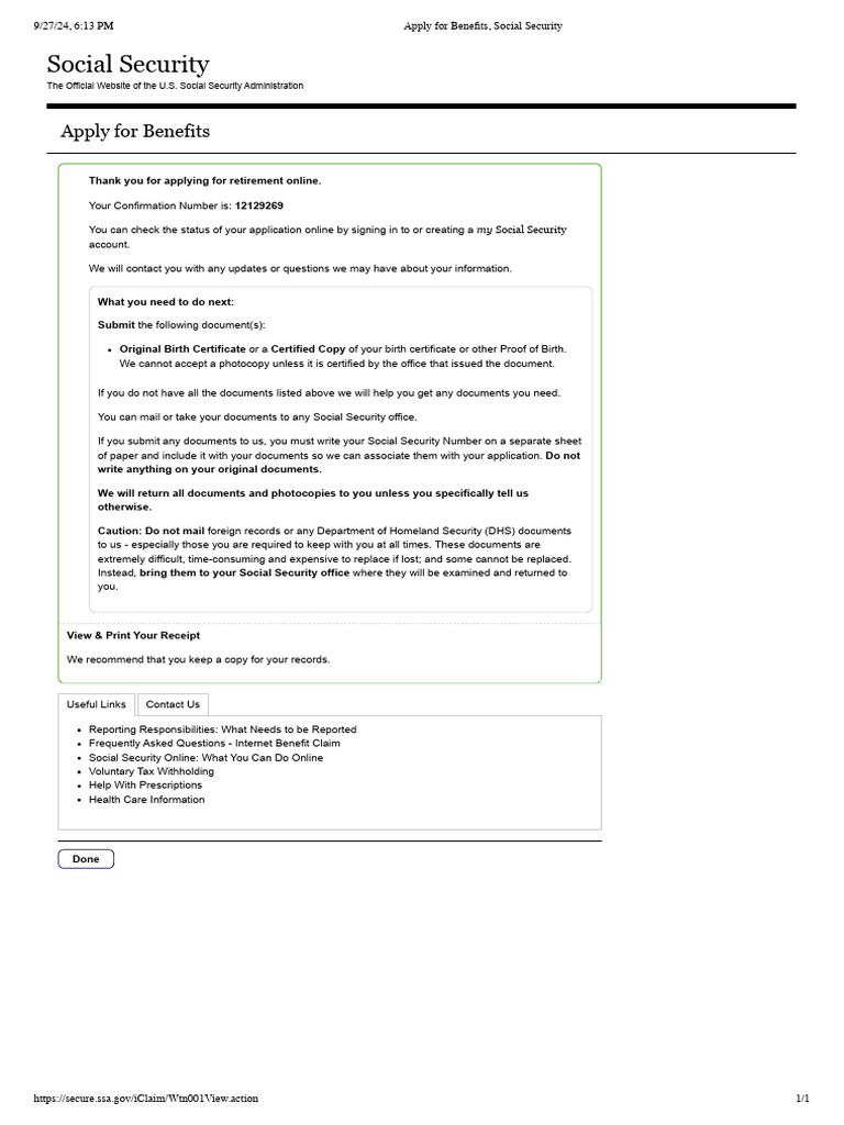 Apply For Benefits, Social Security | PDF | Birth Certificate | Government