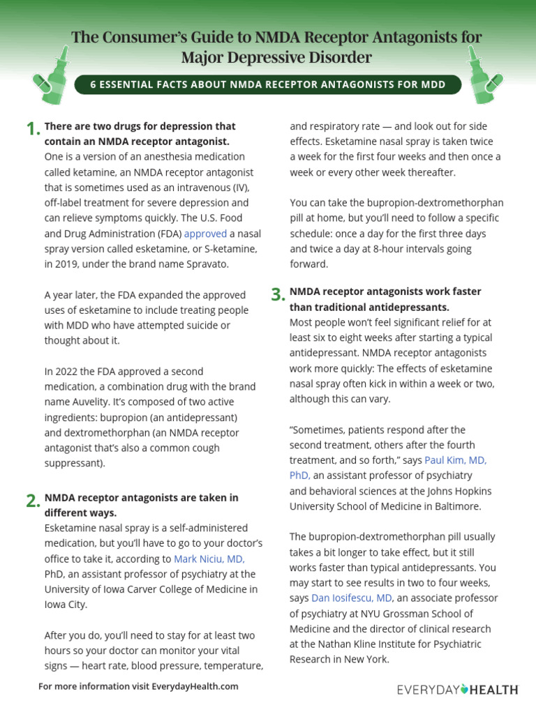 6 Facts About Nmdas For MDD | PDF | Medicine | Psychoactive Drugs