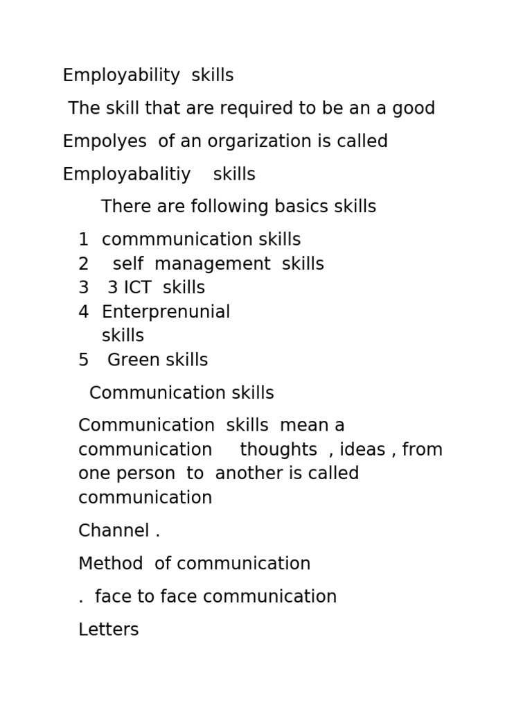 Employability Skills | PDF