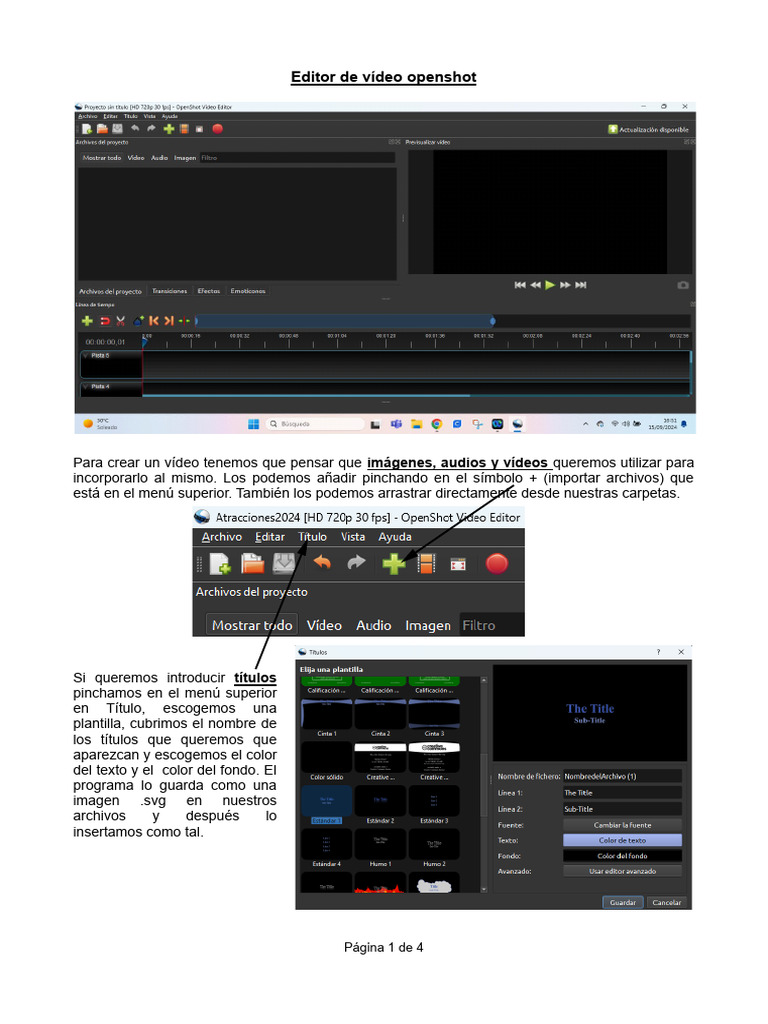 Tutorial Openshot | PDF | Vídeo | Archivo de computadora