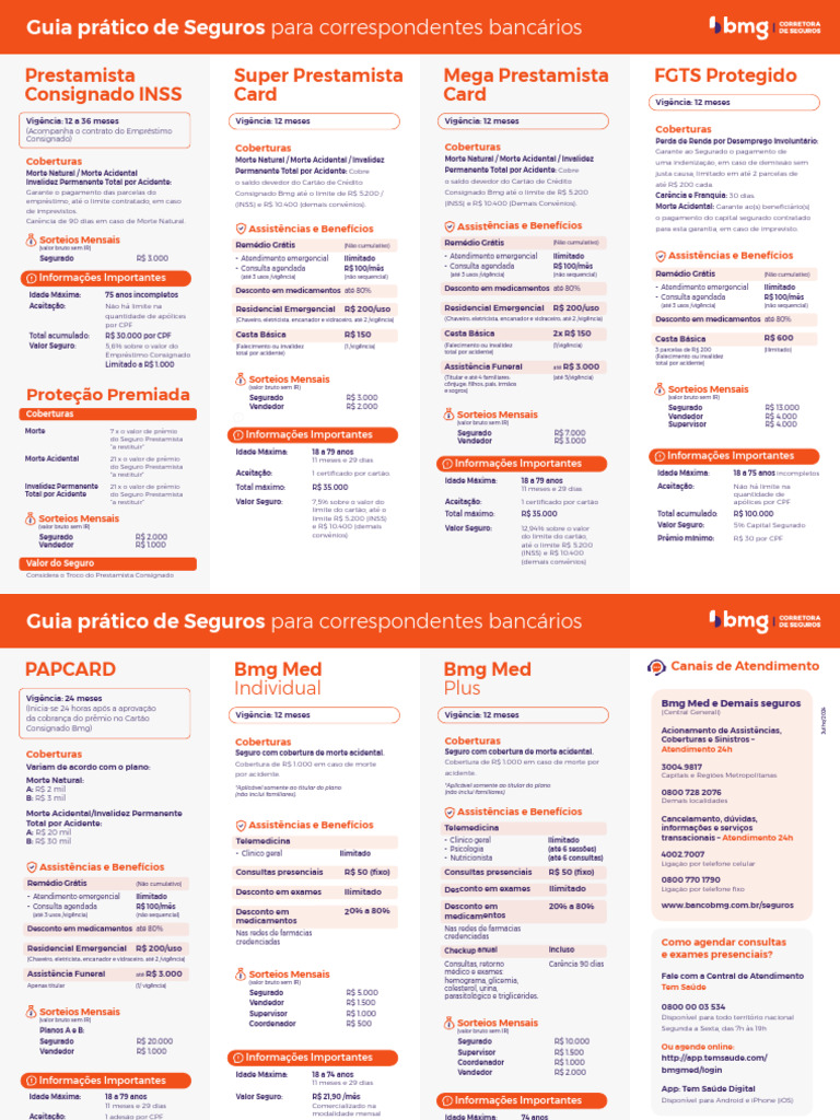 Guia de Seguros BMG | PDF | Empréstimos | Indústrias de serviços