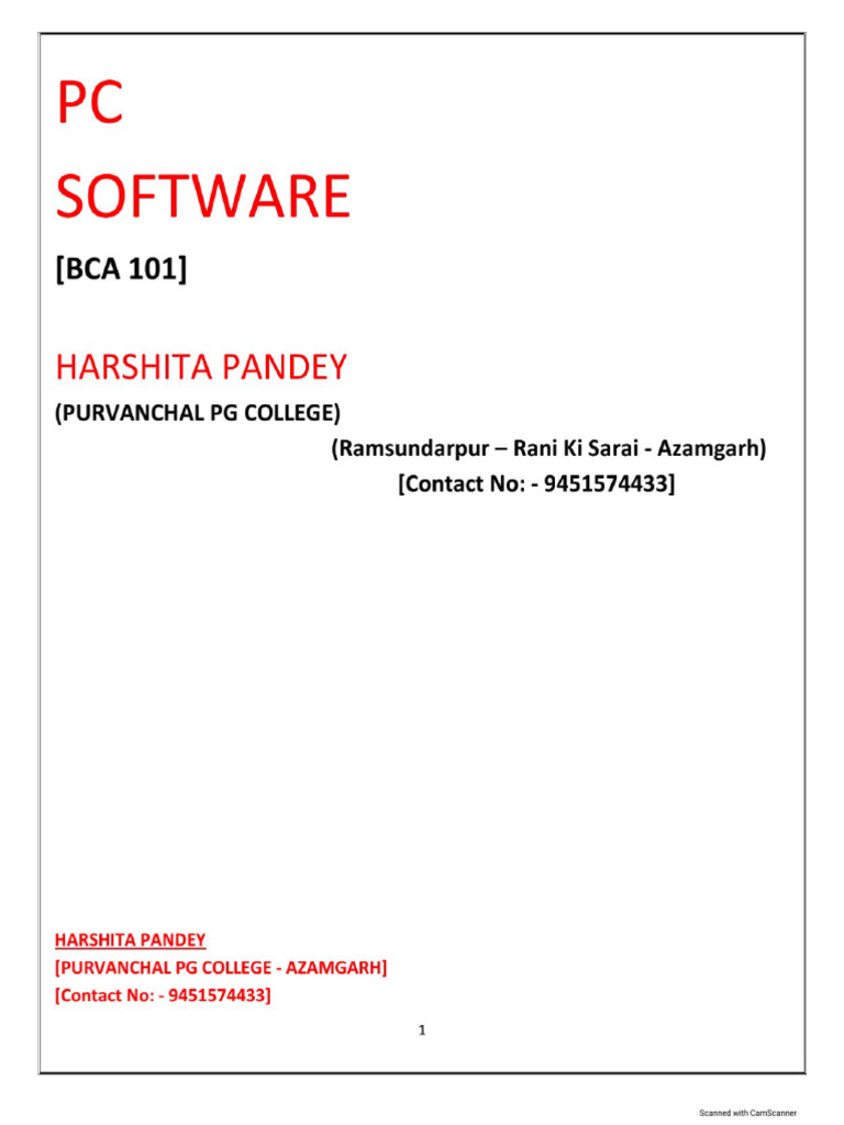 PC Software Notes PDF Document | PDF
