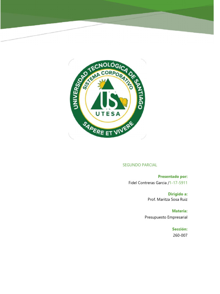 Segundo Parcial (Fidel Contreras) | PDF | Presupuesto | Costo