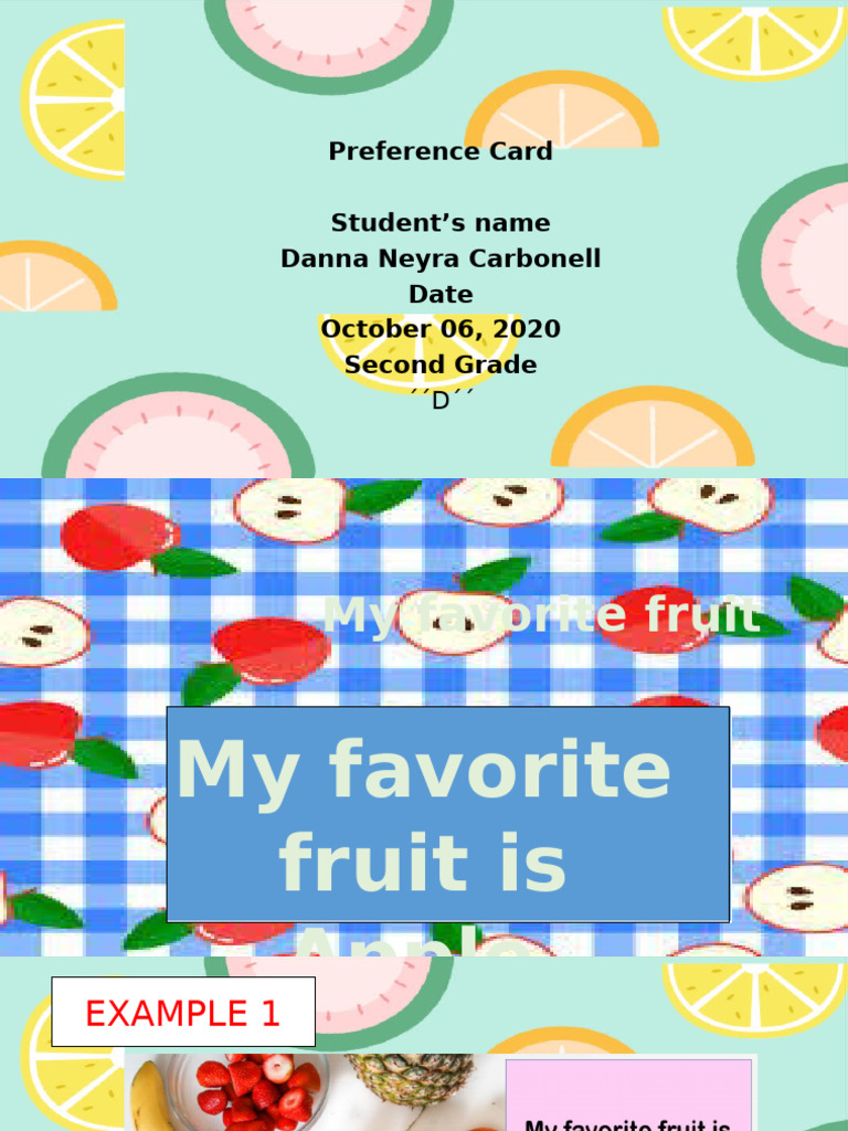Preference Card Example-2 | PDF