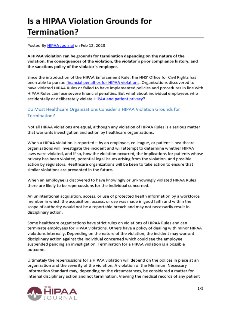 2-Case Study - Why HIPAA is Important | PDF | Health Insurance ...