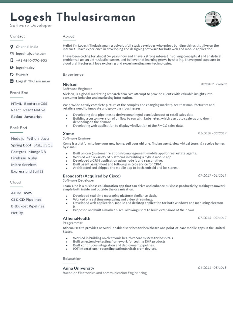 Logesh Thulasiraman | PDF | Mobile App | Customer Relationship Management