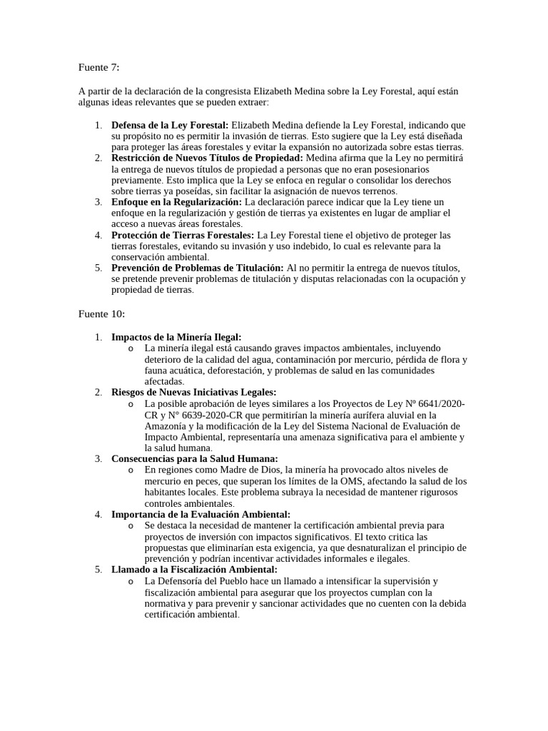 Ley Forestal y Minería Ilegal: Impactos y Defensa | PDF | Los bosques ...