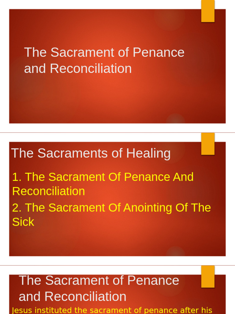 The Sacrament of Penance and Reconciliation | PDF | Penance | Indulgence