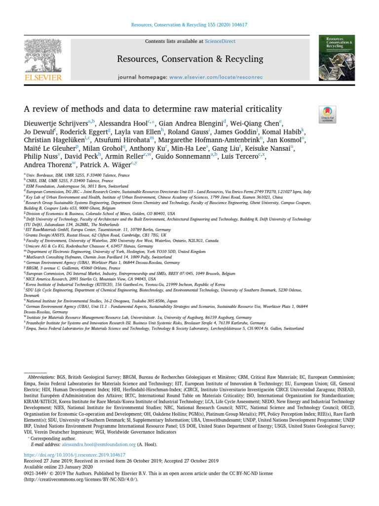 1A Review of Methods and Data To Determine Raw Material Criticality ...