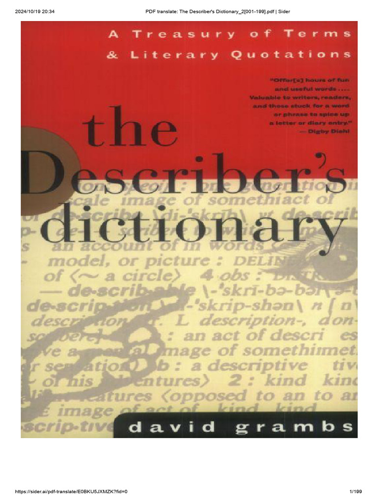 PDF Translate - The Describer's Dictionary - 2 (001-199) .PDF - Sider2 ...