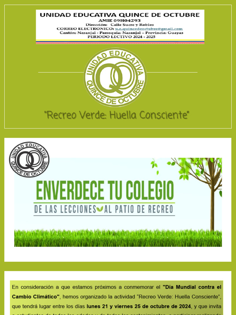 Recreo Verde Huella Consciente | PDF | Residuos | Sustentabilidad