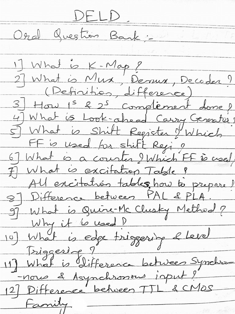 Oral Question Bank For DELD | PDF