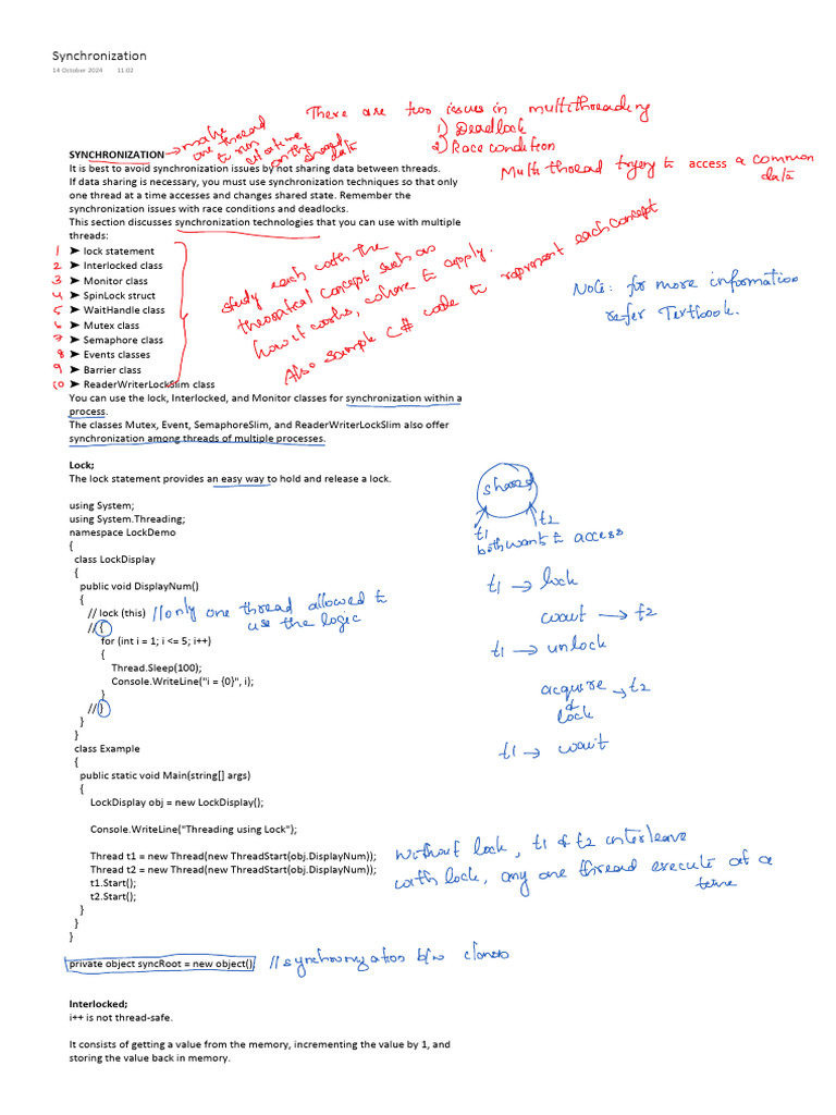 Synchronization | PDF | Computing Platforms | Software Engineering
