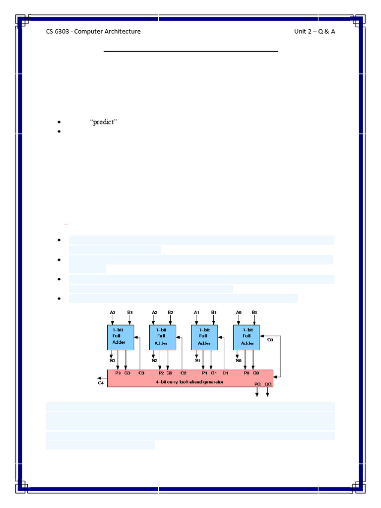 Carry Look Ahead Adder Pdf Digital Electronics Theory Of Computation
