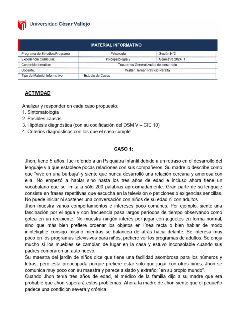 Caso TGD.docx_removed | PDF | Manual Diagnóstico y Estadístico de los Trastornos Mentales ...