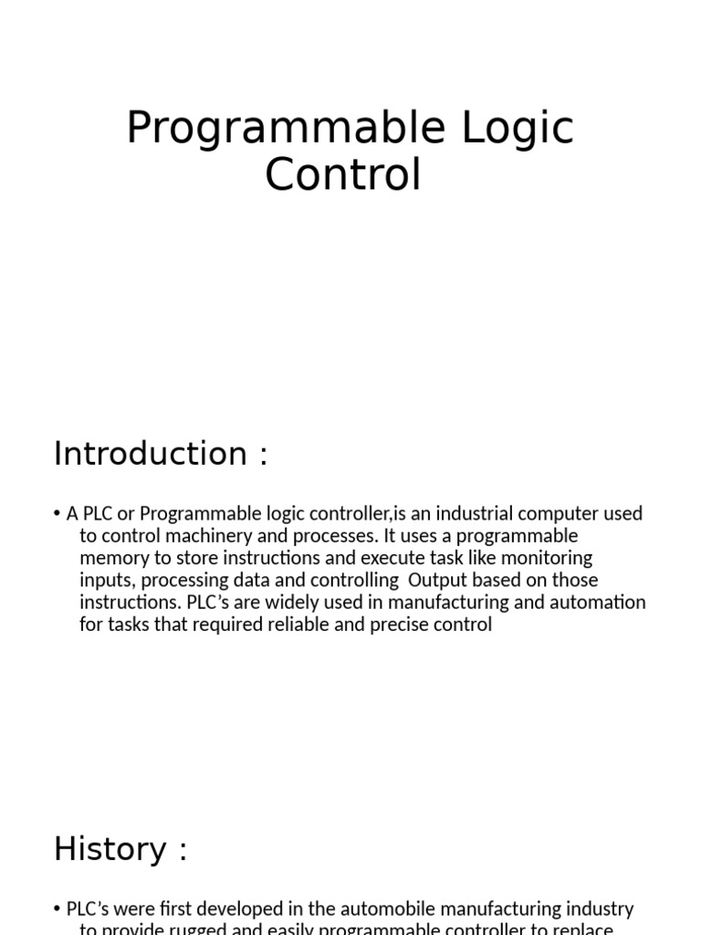 Programmable Logic Control | PDF | Programmable Logic Controller | Automation