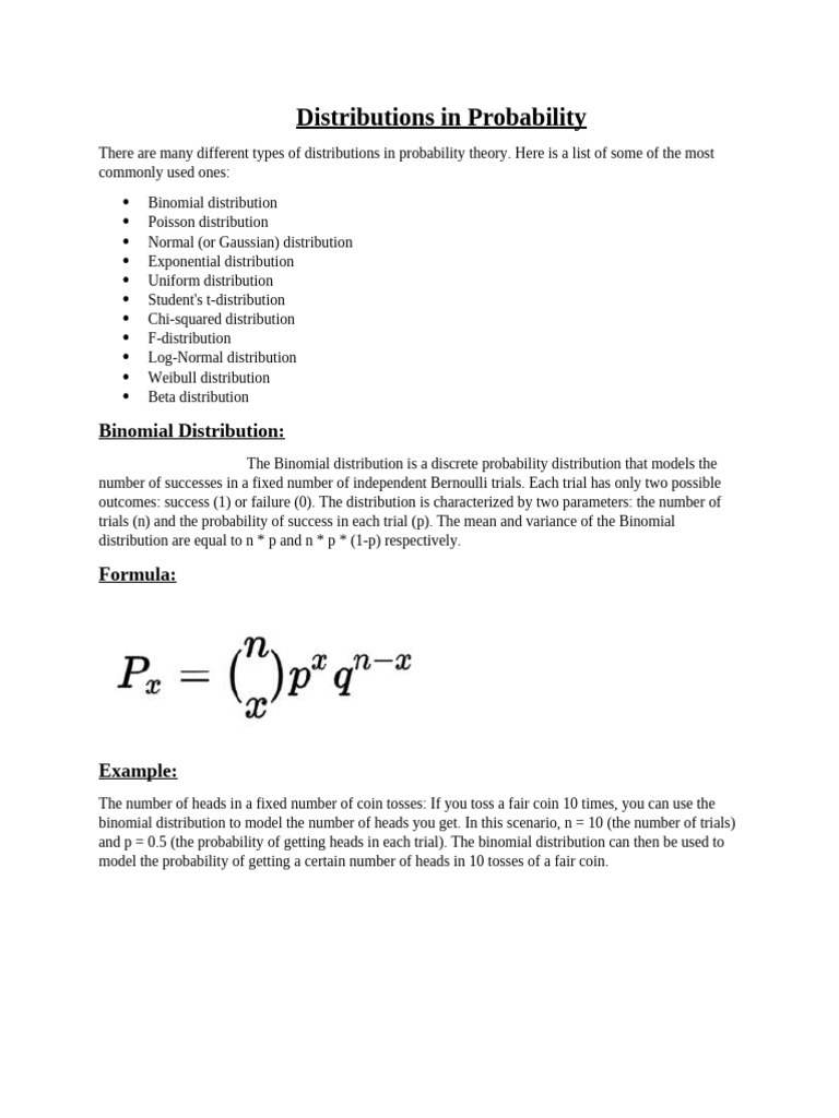 Distributions in Probability | PDF | Normal Distribution | Probability ...