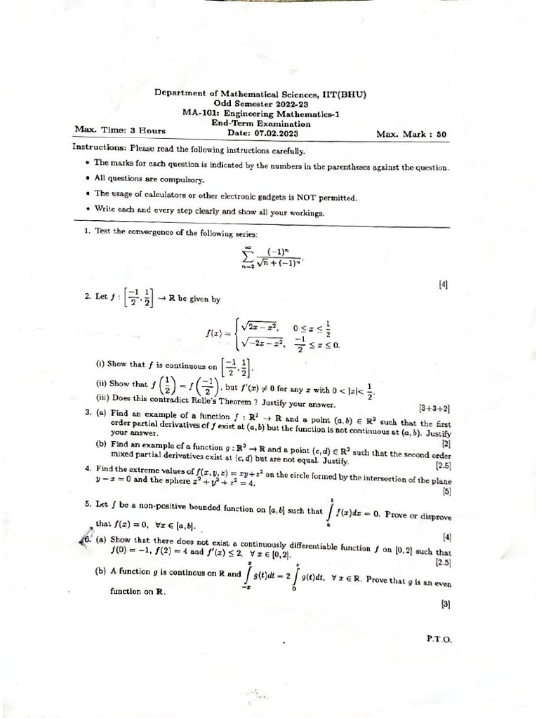 MA-101 End Sem | PDF