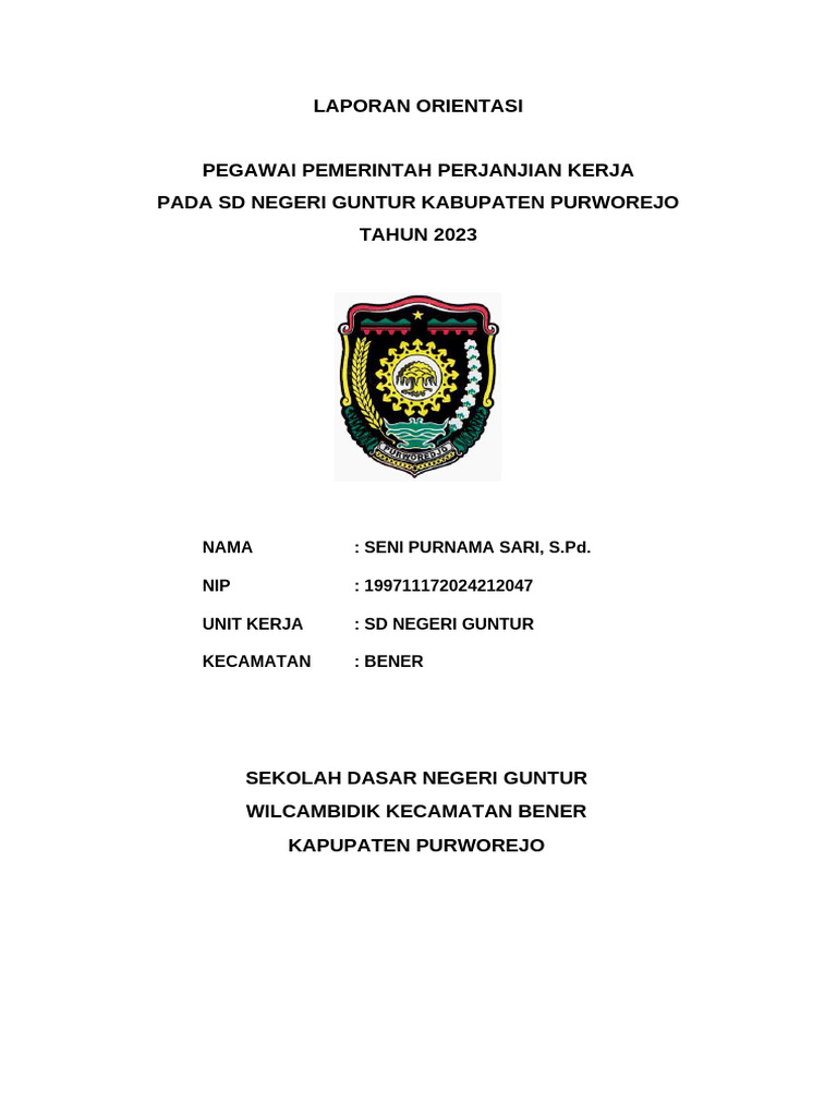 Laporan Orientasi Cover | PDF