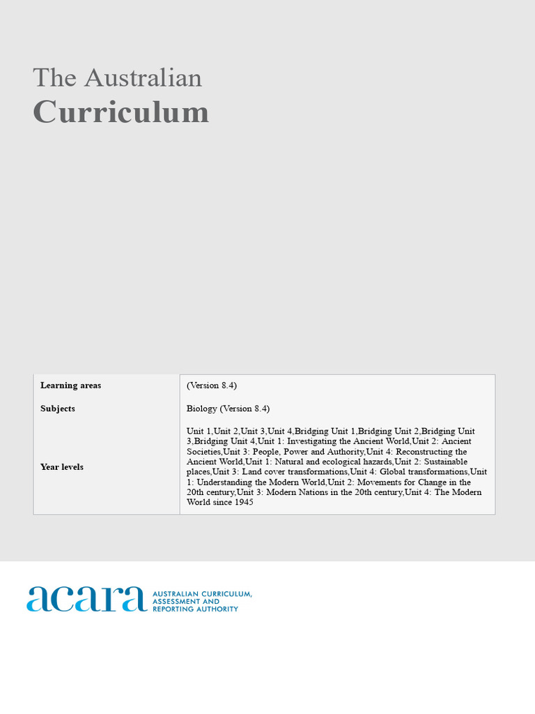 Australian Curriculum | PDF | Science | System