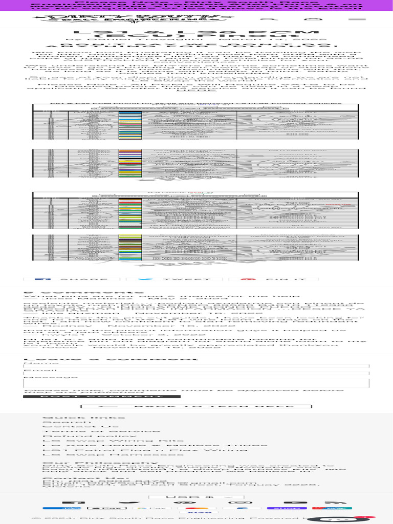 LS1 & LS6 ECU PCM Pinout Blue Red Green Wiring Help Standalone - Dirty ...