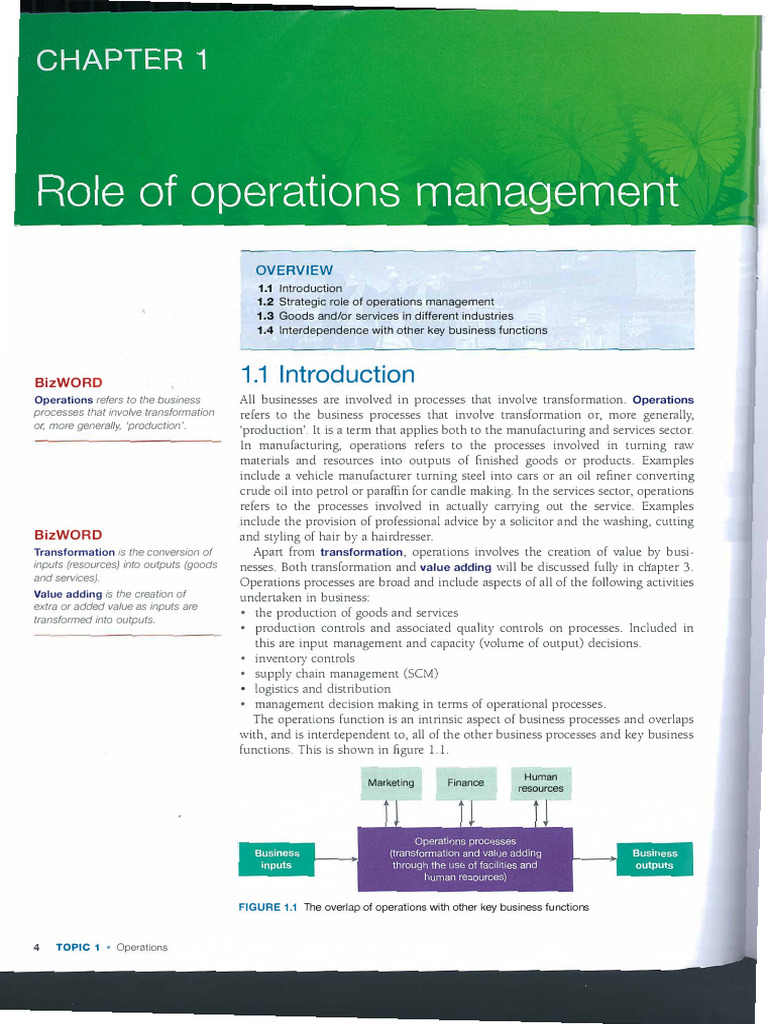 Operations Management Overview | PDF | Business | Economies
