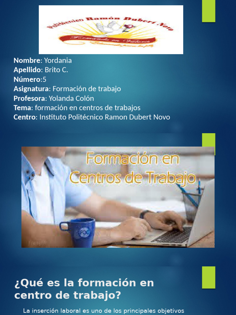 Yordania: Brito C.:5: Formación de Trabajo: Yolanda Colón: Formación en ...