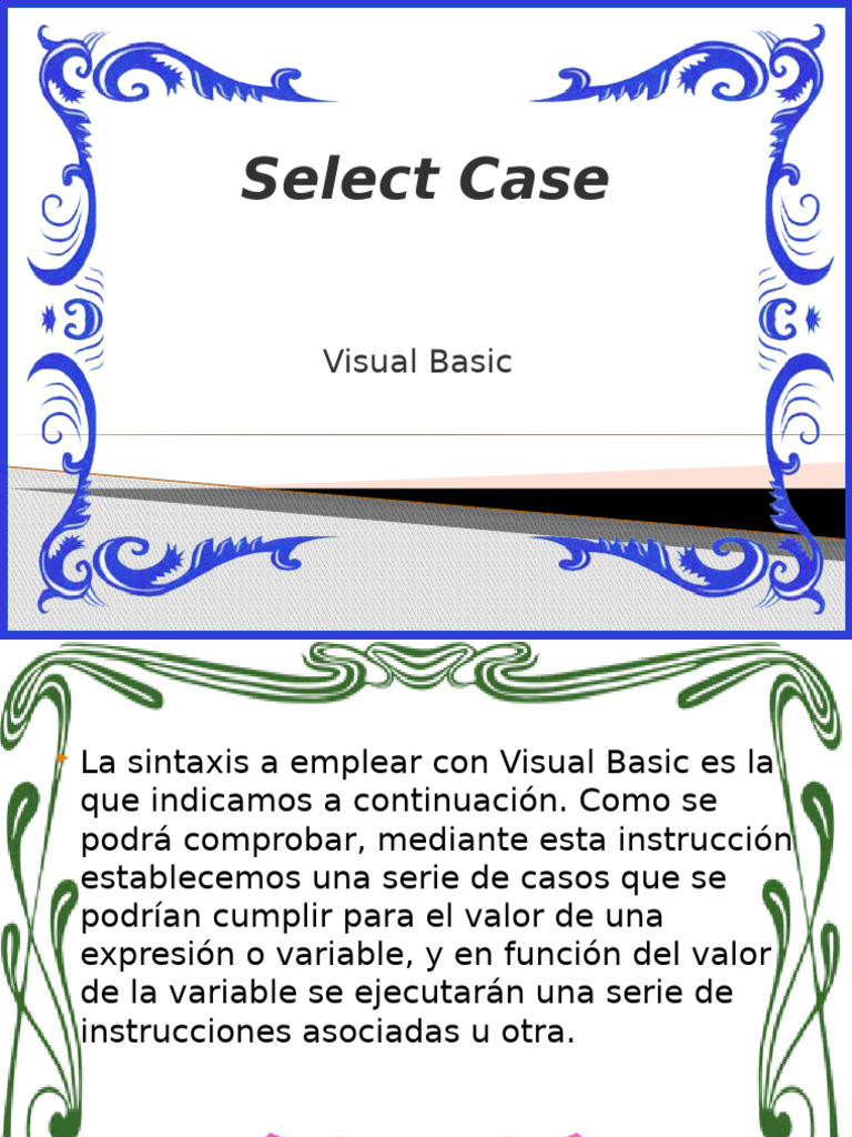 select-case | PDF | Básico | Programación de computadoras