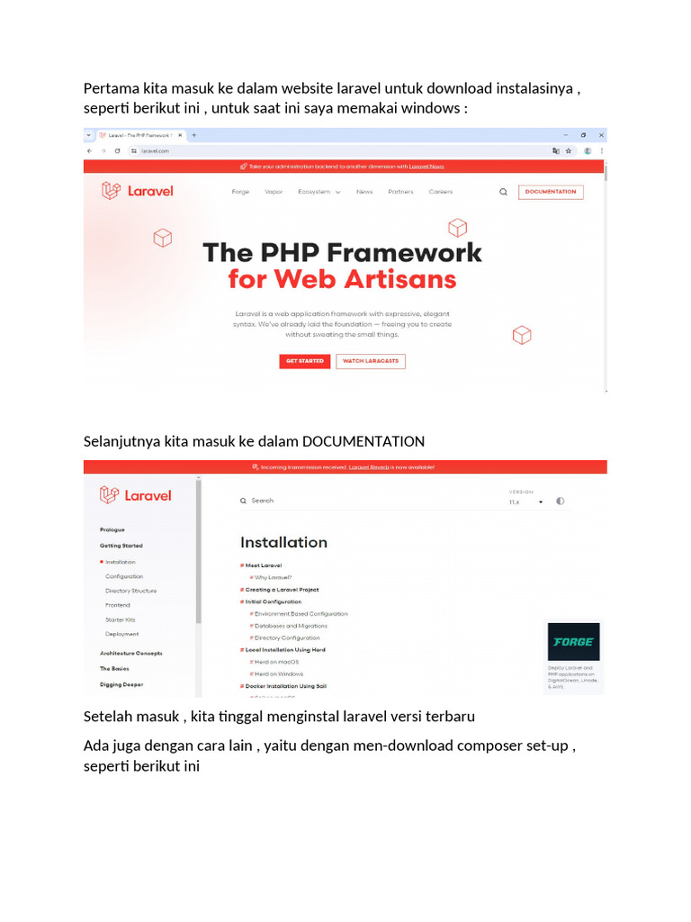 Instal Laravel | PDF