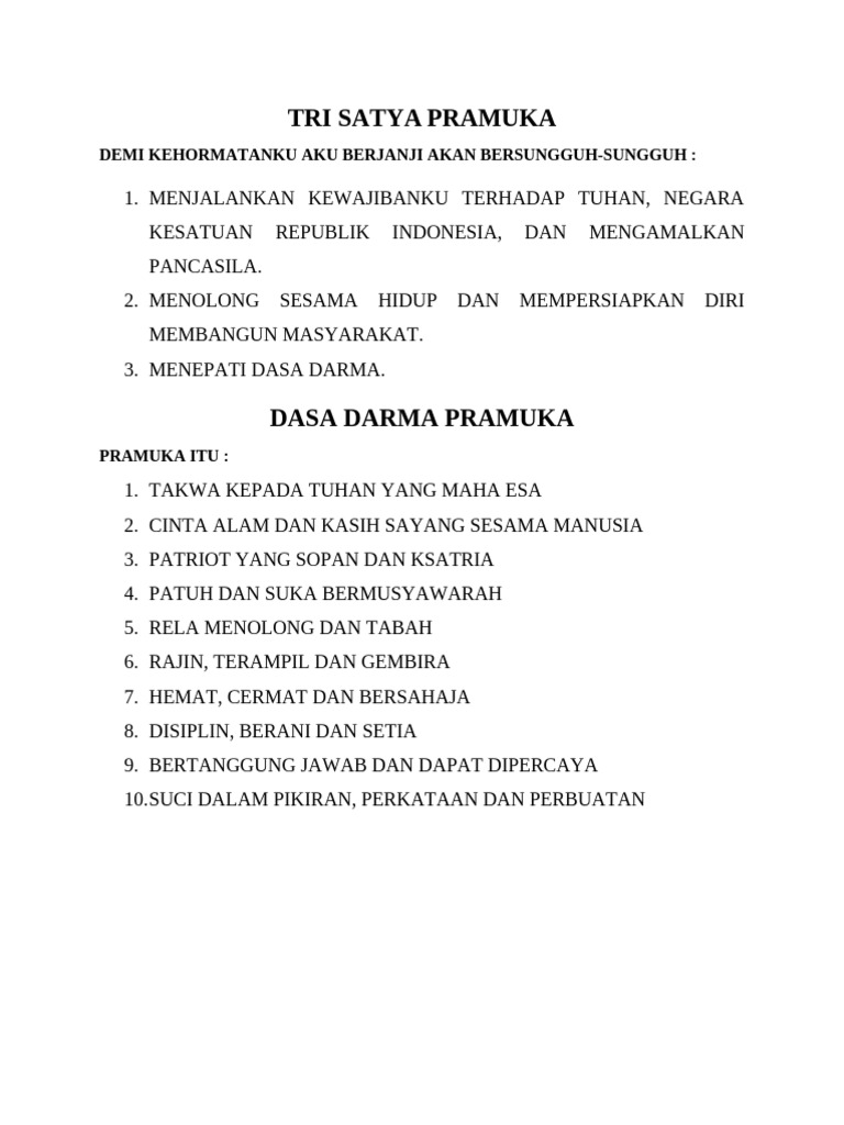Tri Satya Pramuka | PDF