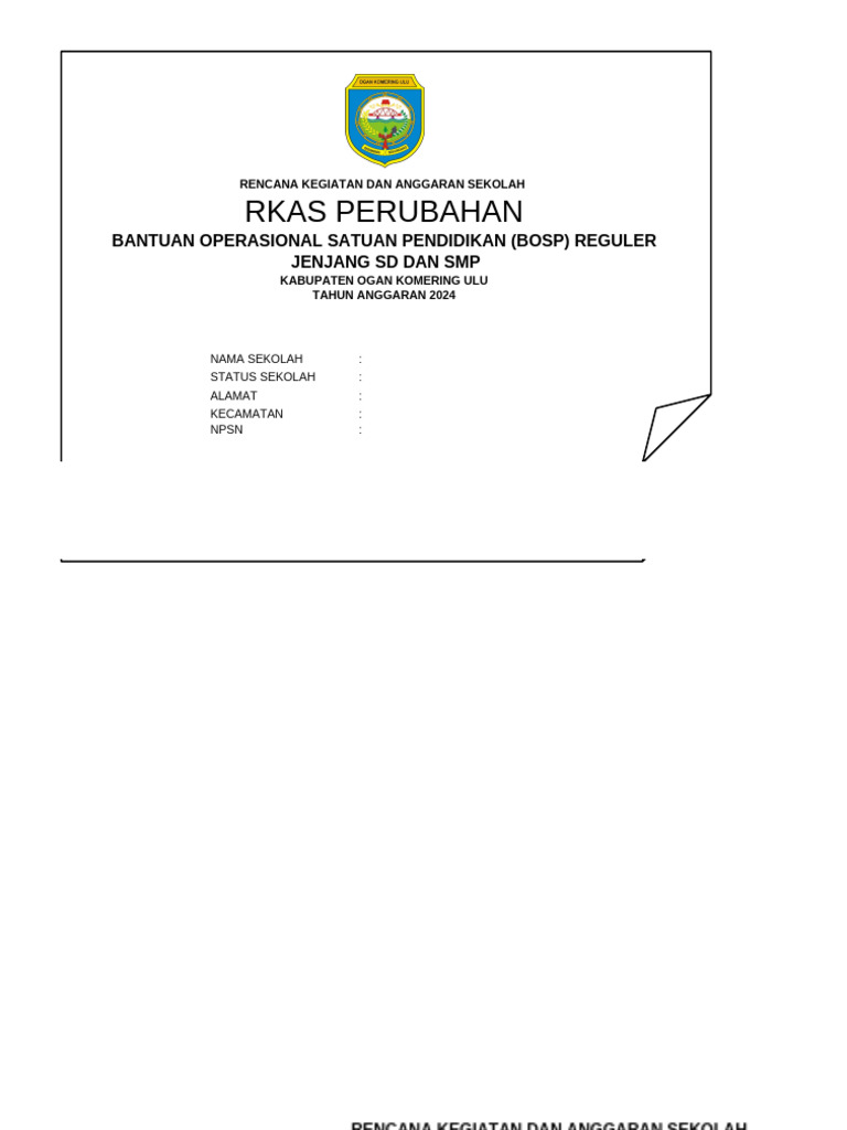 Cover RKAS Perubahan BOS 2024 | PDF