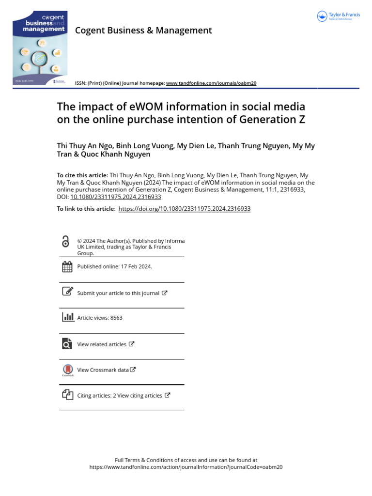 The Impact of eWOM Information in Social Media On The Online Purchase ...
