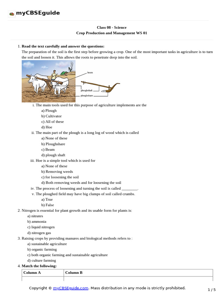 08 Science Cropproductionandmanagement 01 | PDF | Crop Rotation ...