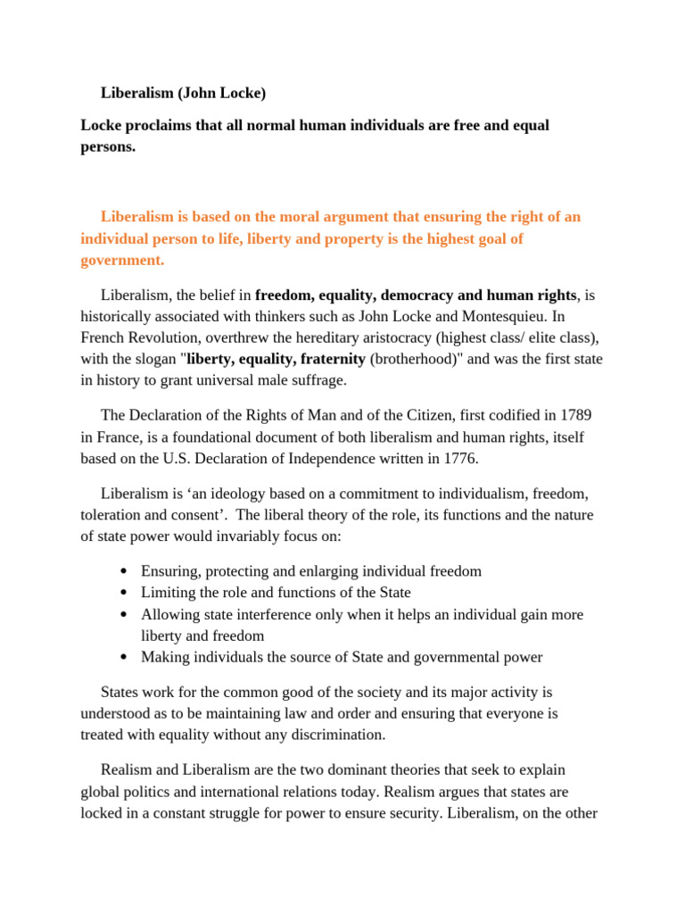 Liberalism | PDF | Liberalism | Liberty