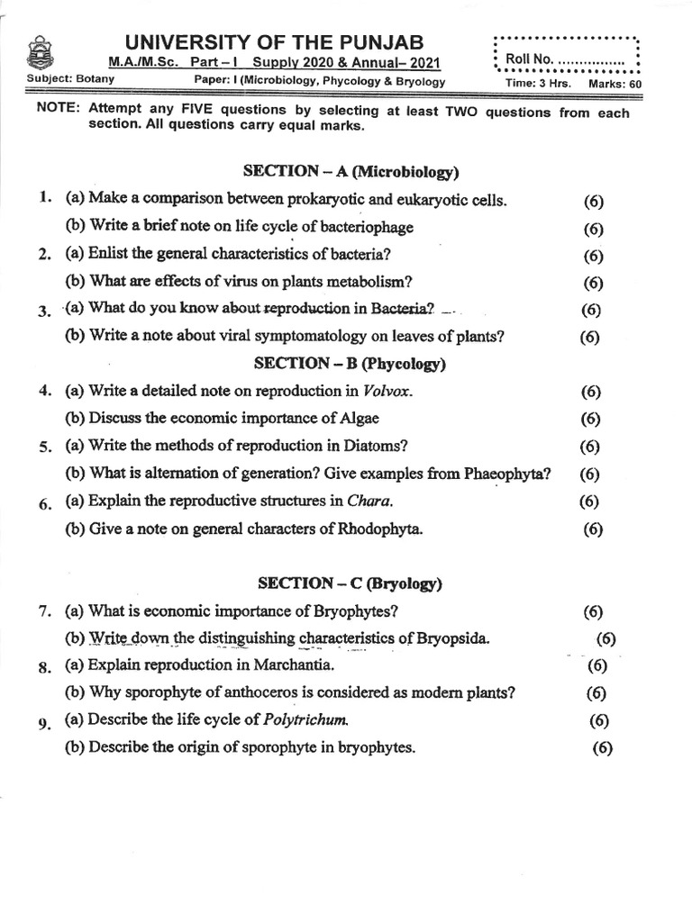 MSc-Botany-PI-s20a21 | PDF | Evolution | Biology