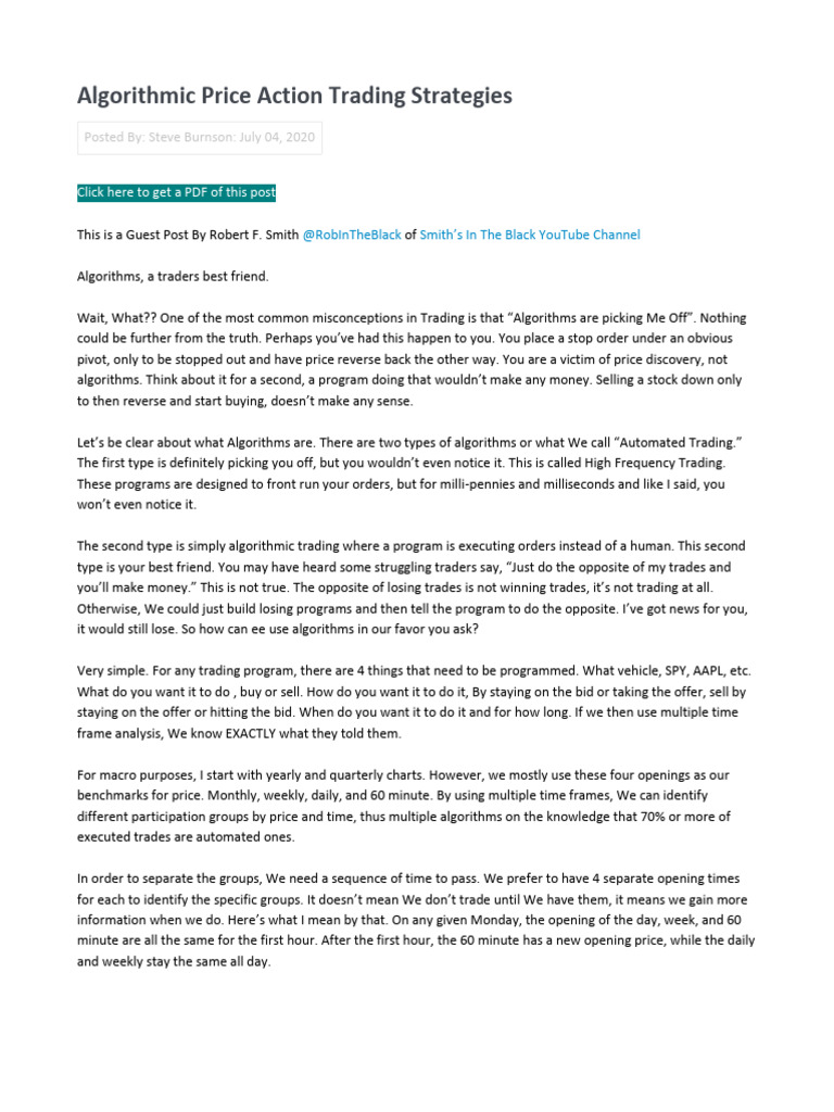 Algorithmic-Price-Action-Trading-Strategies | PDF | Financial Markets | Market (Economics)