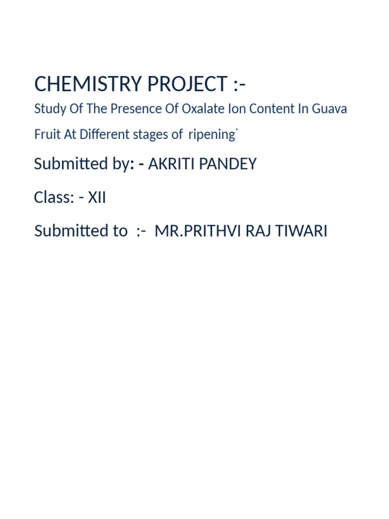 chemistry project | PDF | Titration | Chemistry