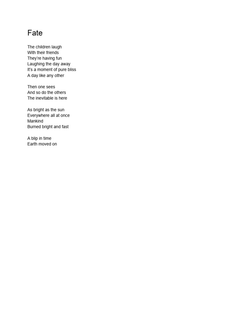 Dystopian Poem (Fate) | PDF