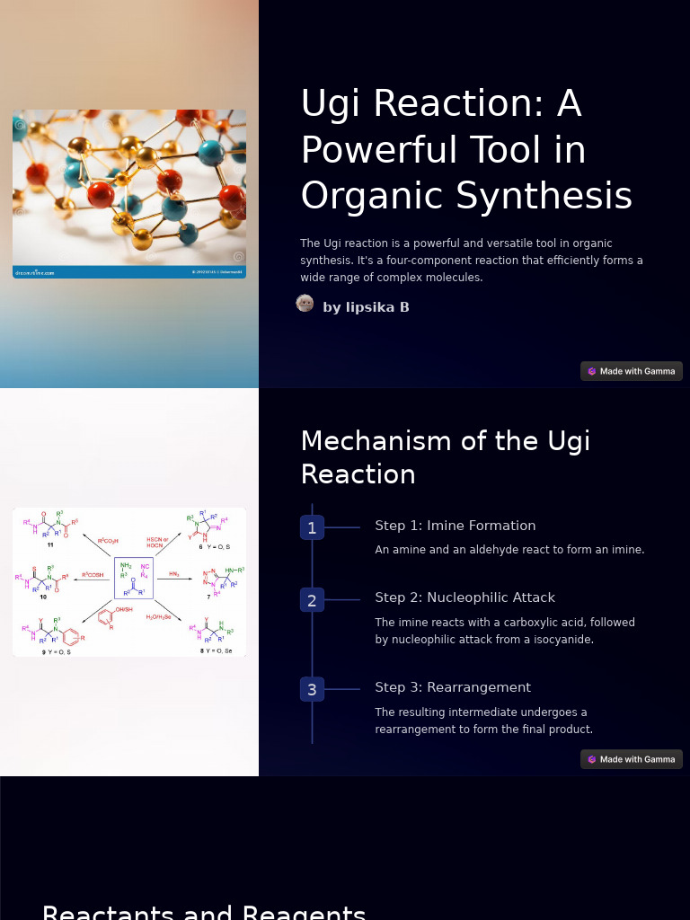 Ugi Reaction a Powerful Tool in Organic Synthesis | PDF | Chemical Reactions | Organic Synthesis