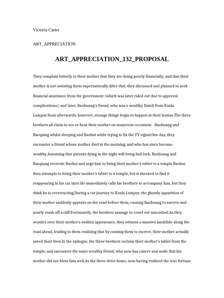 Art Appreciation 132 Proposal | PDF