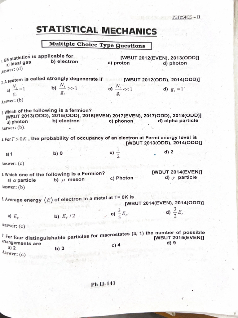 Statistical Mechanics 1 | PDF