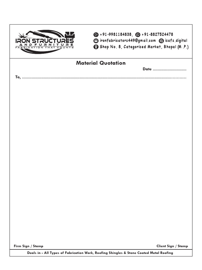 Empty Quotation Template | PDF