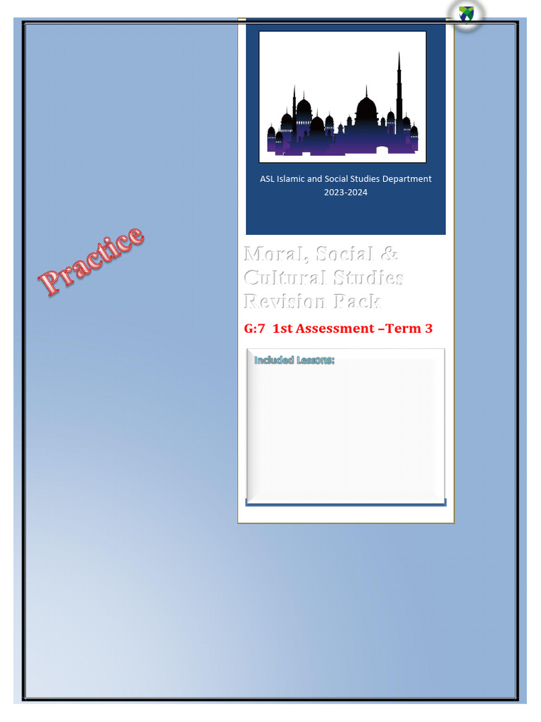 Revision Pack - G7 - MSC Term 3 Practice | PDF | Central Asia | Human Communication