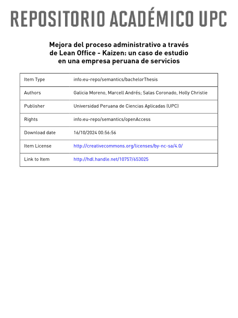 Upc - No Tesis | PDF | Lean Manufacturing | Business