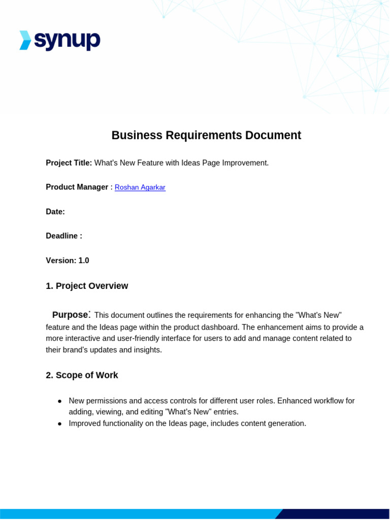 What's New BRD | PDF | Usability | Software Engineering