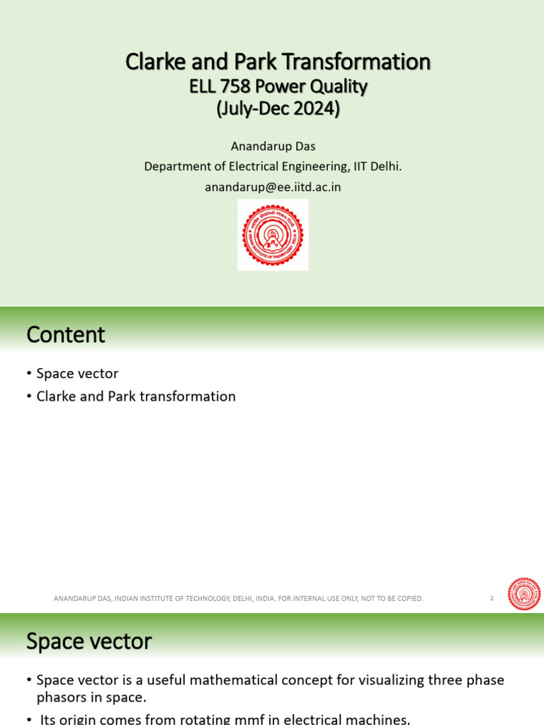 Clarke & Park Transformation Guide | PDF | Rotation | Euclidean Vector